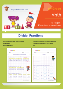 Grade 6 Dividing fraction worksheets with solutions – iProfEducation ...