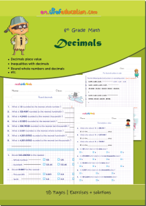 Grade 6 Decimals worksheets with solutions – iProfEducation Workbooks kids